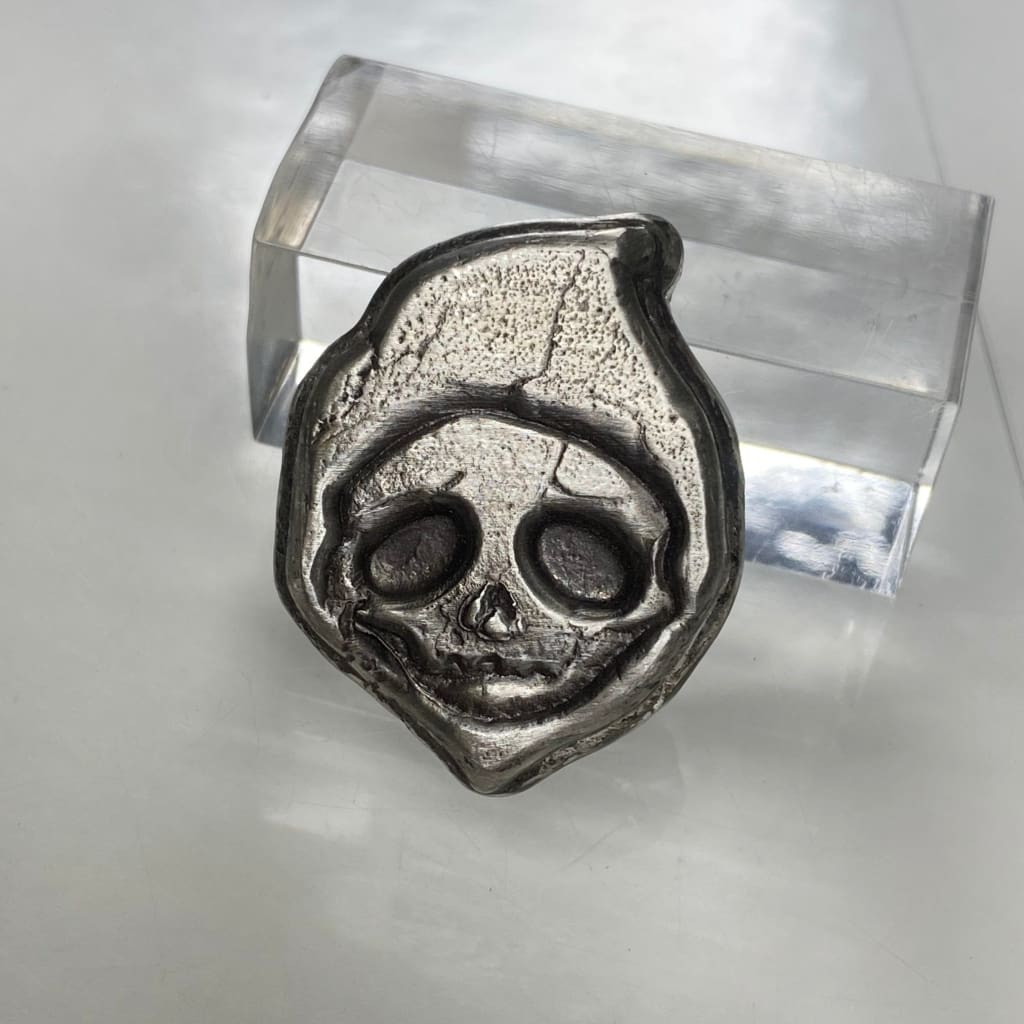1.5 Troy Oz. MK BarZ "Reaper's Visage" Hand Poured .999 Fine Silver ...