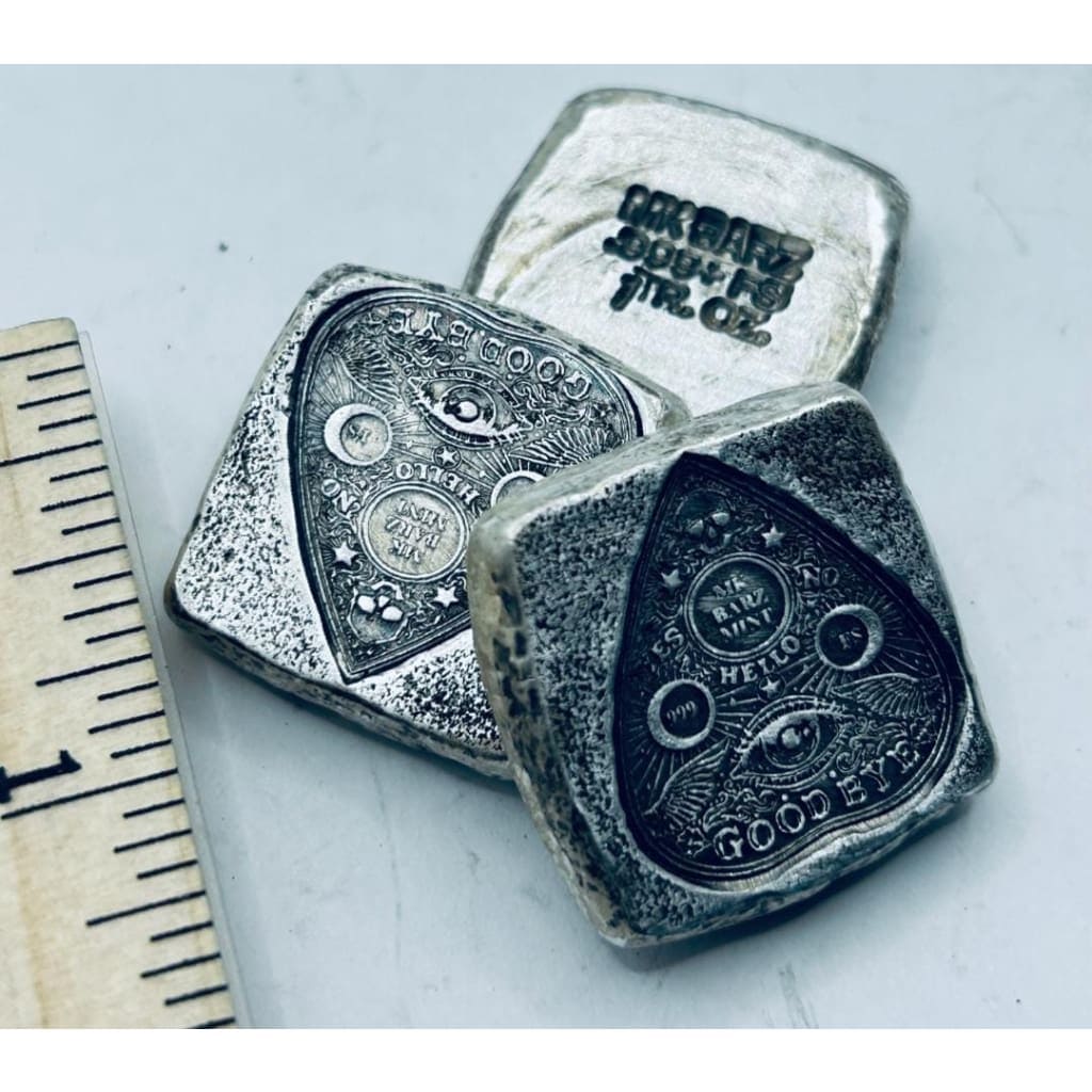 1 Ozt MK BarZ "Ouiji Planchet" Stamped Square .999 Fine Silver – MK ...