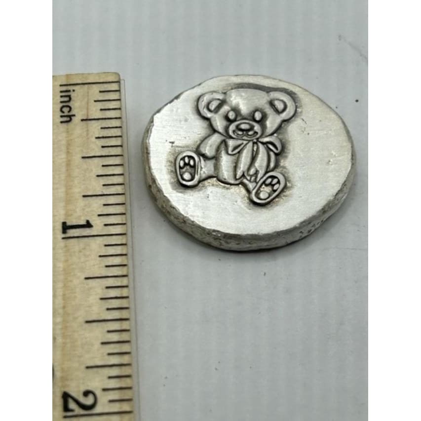 1 ozt MK BarZ "Teddy Bear" Hand Poured Stamped Round .999 FS – MK BARZ ...