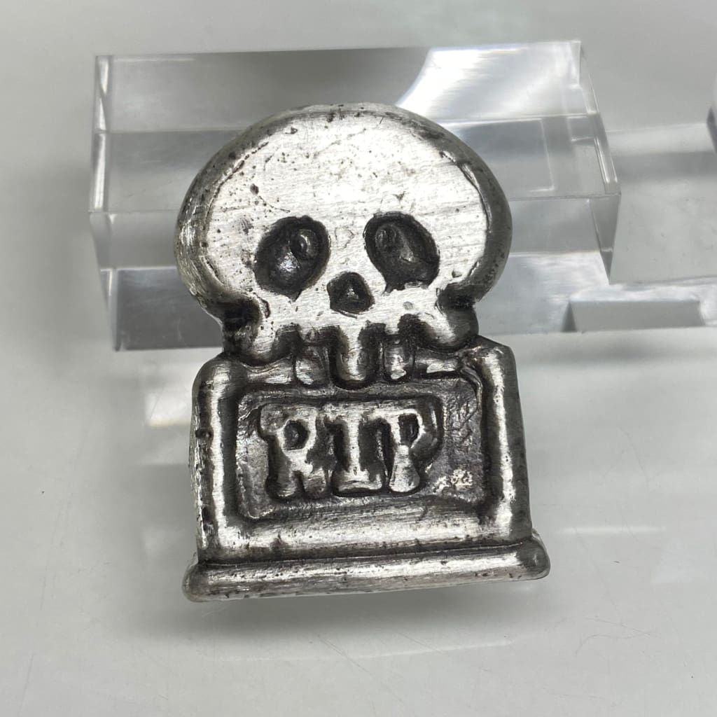 2 Ozt MK BarZ "Graveyard Guardian" Tombstone Bar .999 FS Hand Poured ...