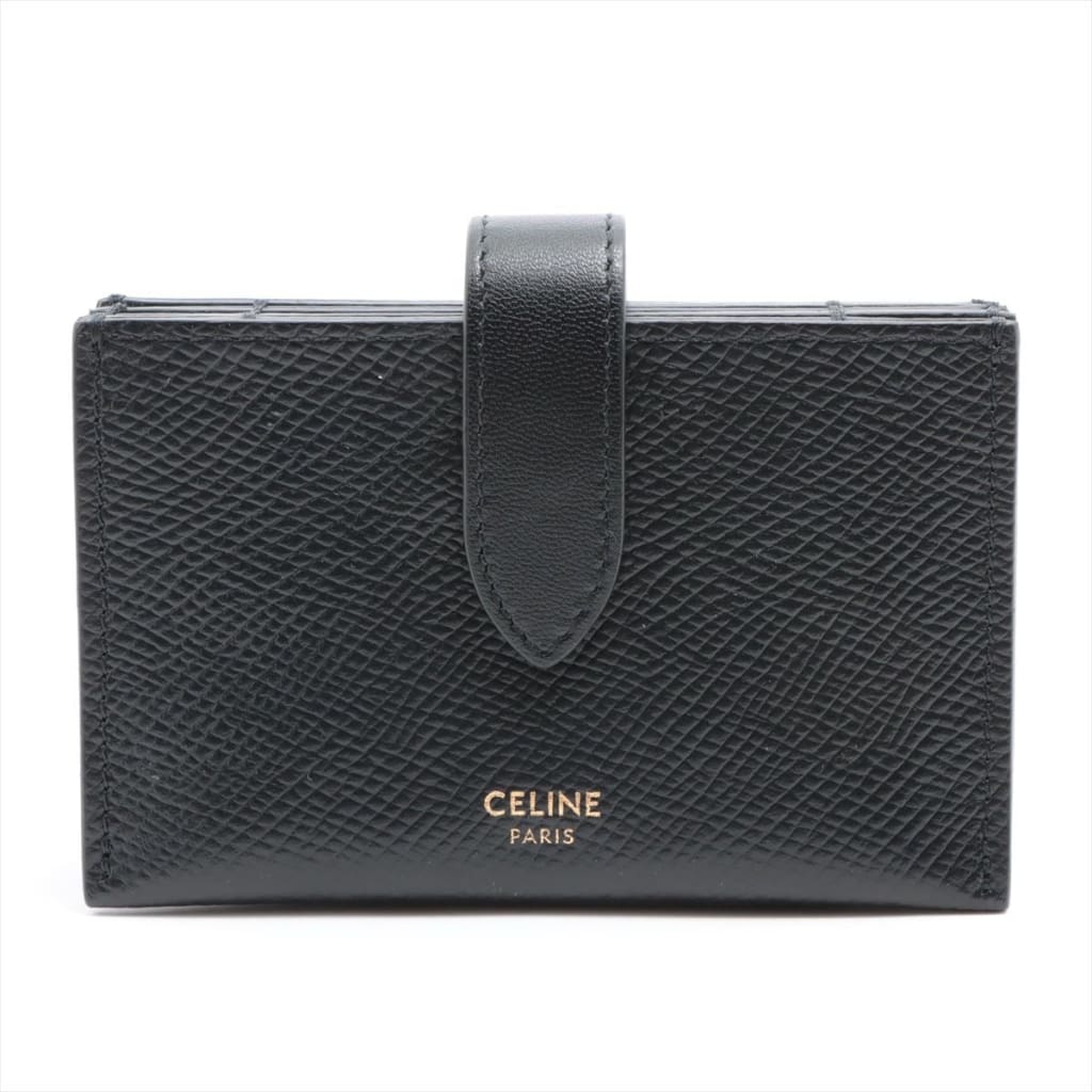 Celine Concertina Card Holder in Black Grained Leather – MK BARZ AND ...