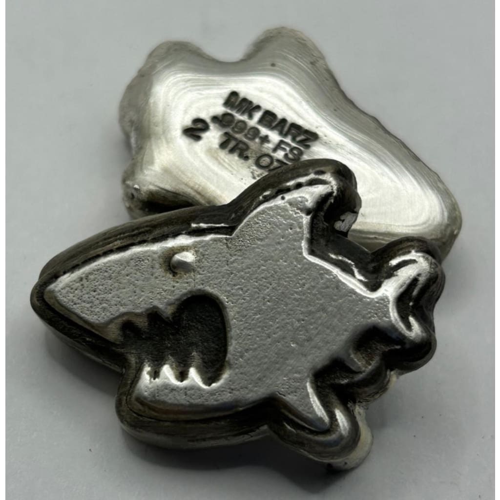 2 Oz MK BarZ "Sharky" Hand Poured .999 FS – MK BARZ AND BULLION