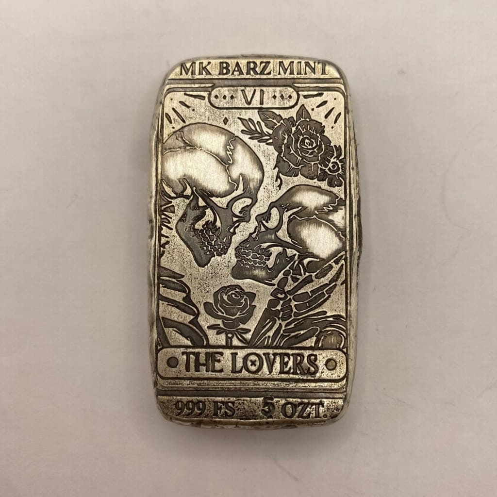 5 Oz MK BarZ "Eternal Embrace"- The Lovers Stamped Bar .999 FS – MK ...